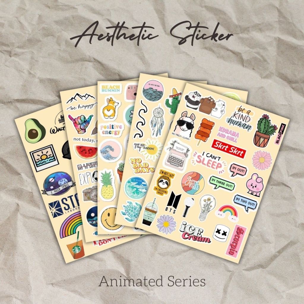 Jual Stiker Aesthetic Animated Stiker Aesthetic Deco Planner Album ...