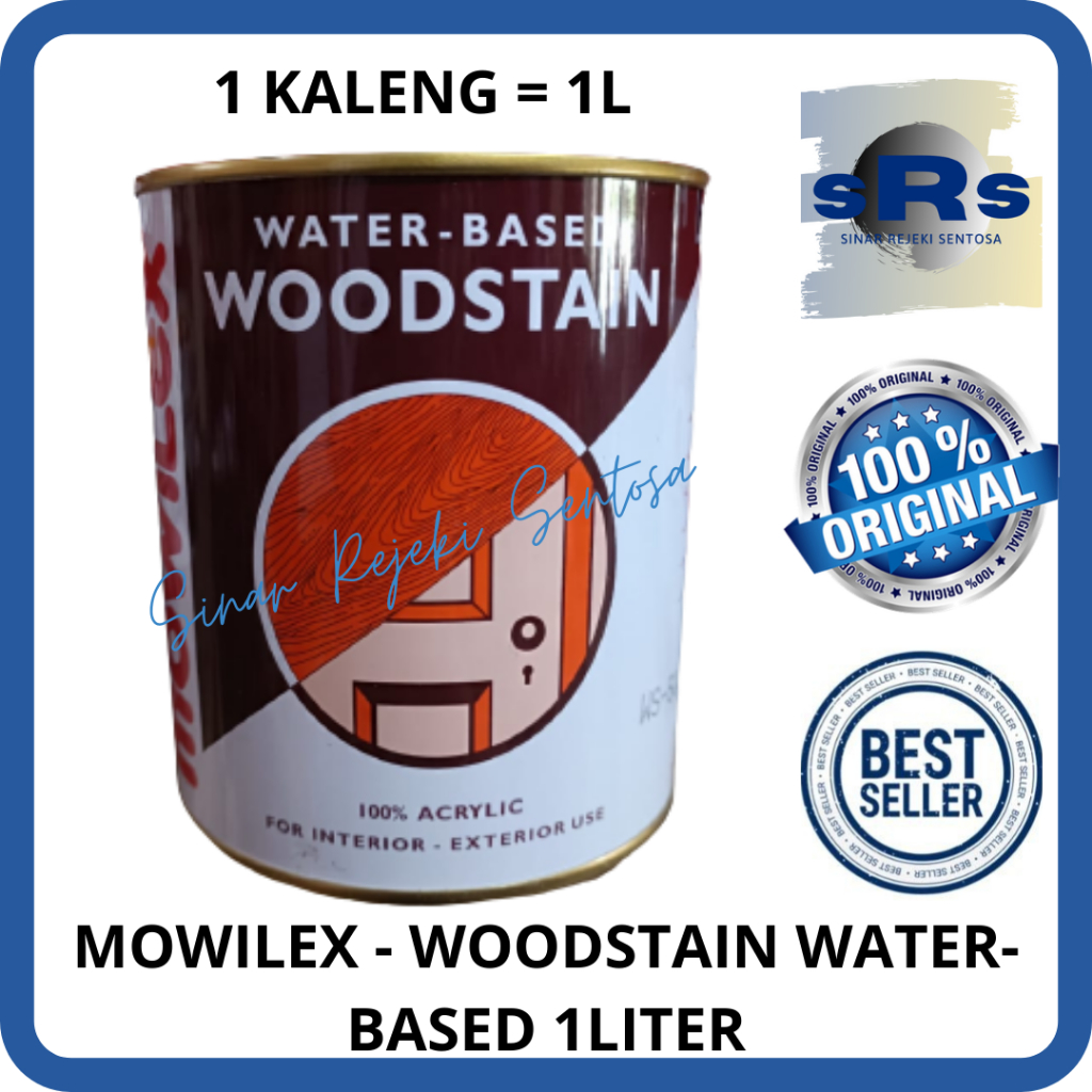Jual MOWILEX - WOODSTAIN WATERBASED/CAT POLITUR KAYU 1 LITER | Shopee ...