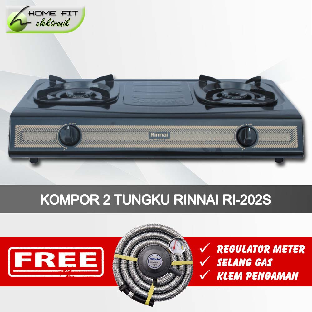 Jual Kompor Gas Rinnai RI-522 S Paket Plus Regulator Meter + Selang Gas ...