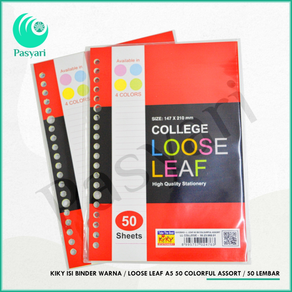 Jual Kiky Isi Binder warna / Loose Leaf A5 50 COLORFUL ASSORT / 50 ...