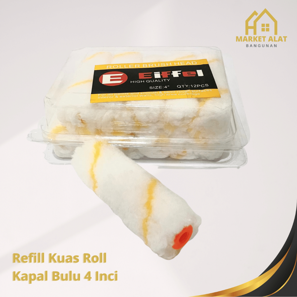 Jual Isi Refill Kuas Roll Kapal Bulu 4” Inci / Refil Ulang Kuas Rol ...