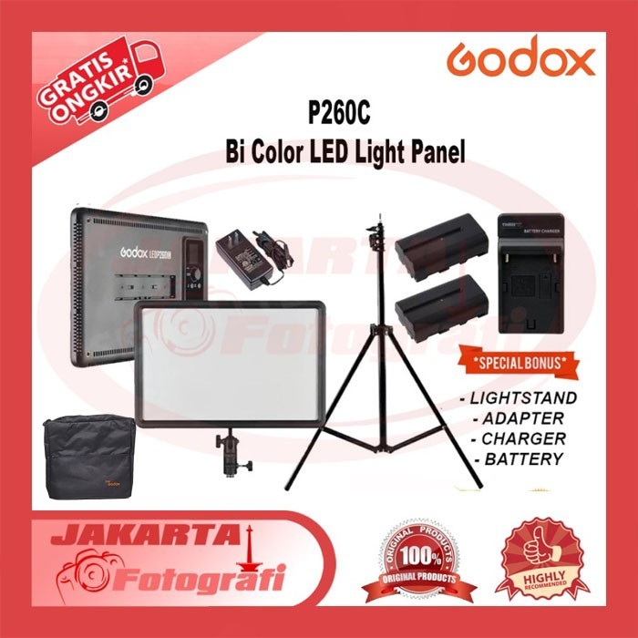 Jual Godox LEDP260C Bi-Color Lampu LED Video Continues P260 C - P260C ...