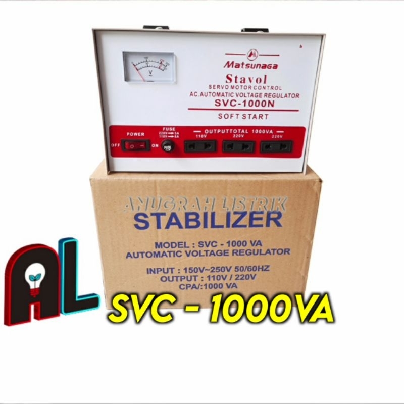 Jual MATSUNAGA Stabilizer Soft Start 1000W Stavol 1000VA Stavolt 1000 Watt | Shopee Indonesia