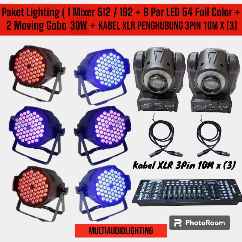Jual Paket Lampu Panggung ( 6 Parled 54 Full Color MOSPRO 4 Kabel + 2 ...