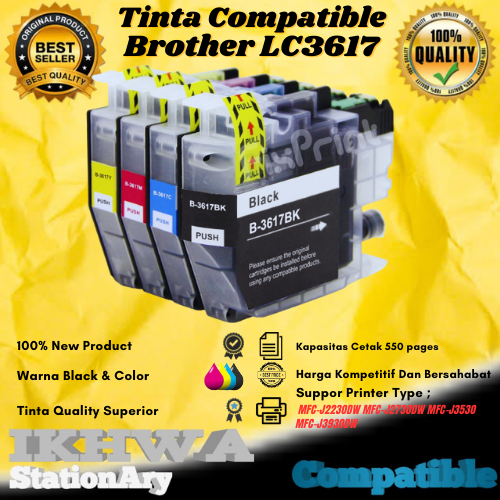 Jual Catridge Tinta Compatible Brother LC3617 LC3617 1 Paket (4 pcs ...