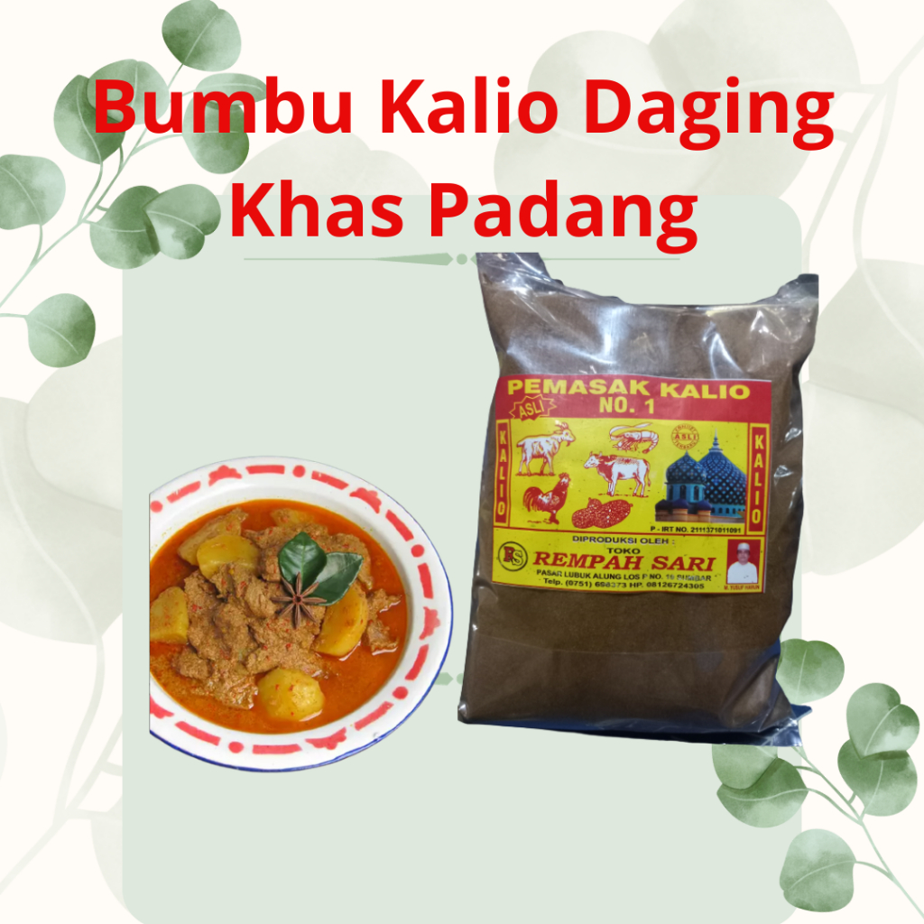 Jual Bumbu Kalio Gulai Daging Rempah Sari Asli Lubuk Alung Pariaman 1kg ...
