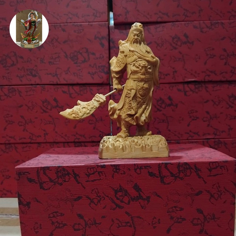 Jual patung dewa kwan kong kwankong kwan kung kayu 5inch | Shopee Indonesia