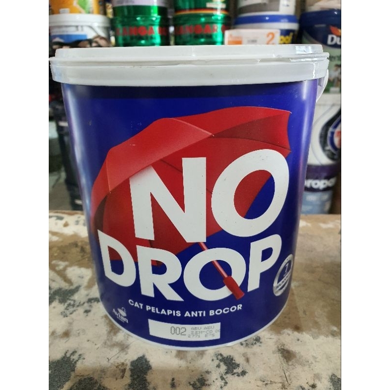 Jual No Drop Cat Pelapis Anti Bocor Waterproofing 4kg 4 kg Galon Gln abu abu muda putih hitam ...