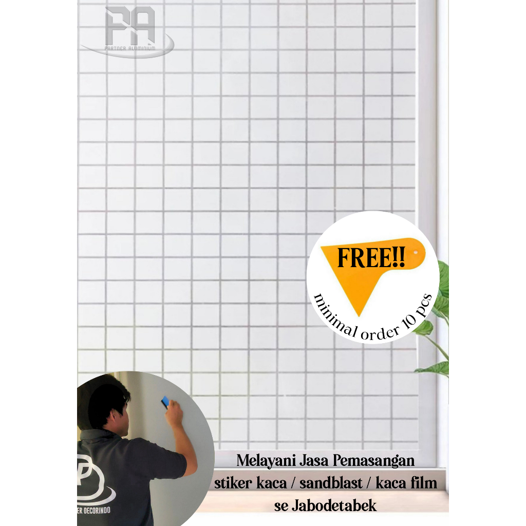 Jual Sticker Kaca/Stiker Kaca Sandblast Sanblast Sunblast Motif Kotak ...