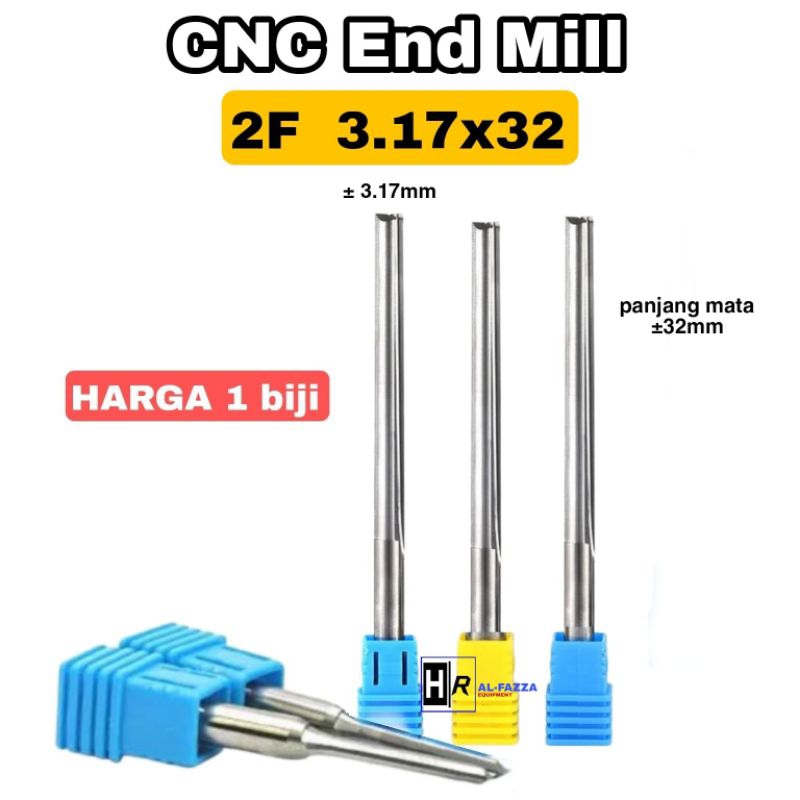 Jual 1 biji Endmill 2F Lurus 3,17 mm Carbide straight end mill cnc router bit | Shopee Indonesia