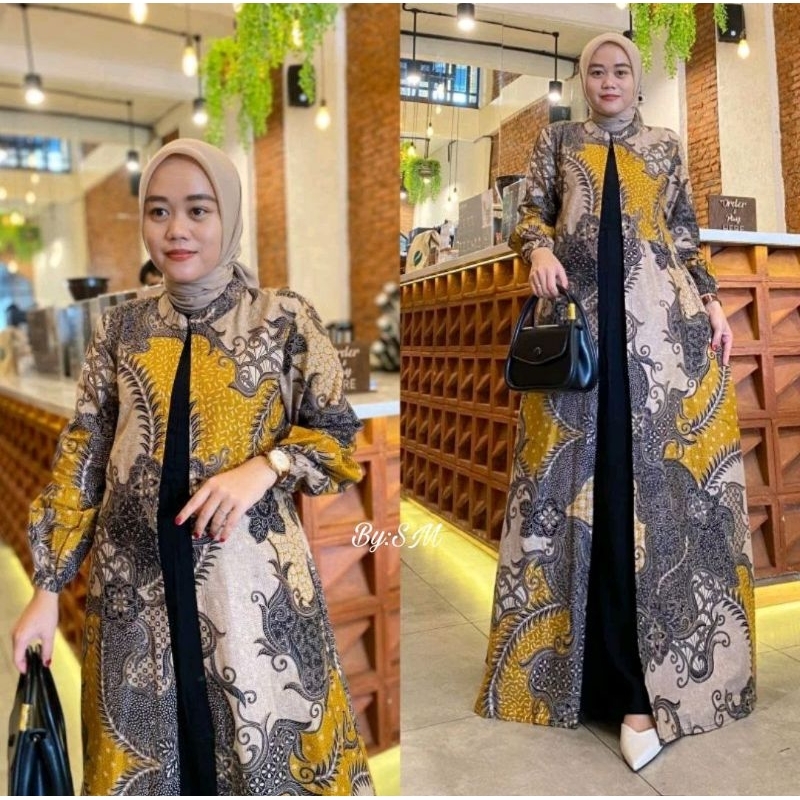 Jual Gamis Batik Mix Moscrepe premium Wanita Busui Terbaru Gamis Batik ...