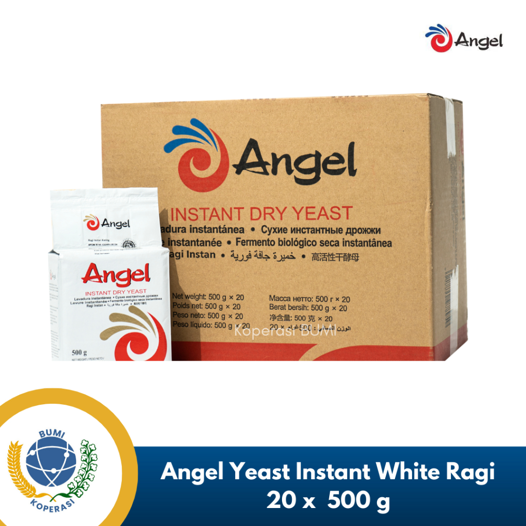 Jual Angel Yeast Instant White Ragi isi 20 500gr/pcs | Shopee Indonesia