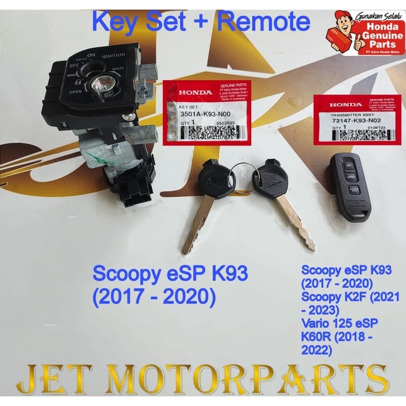 Jual Kunci Kontak Dan Remote Scoopy New Esp 2017-2020 Ori AHM | Shopee ...