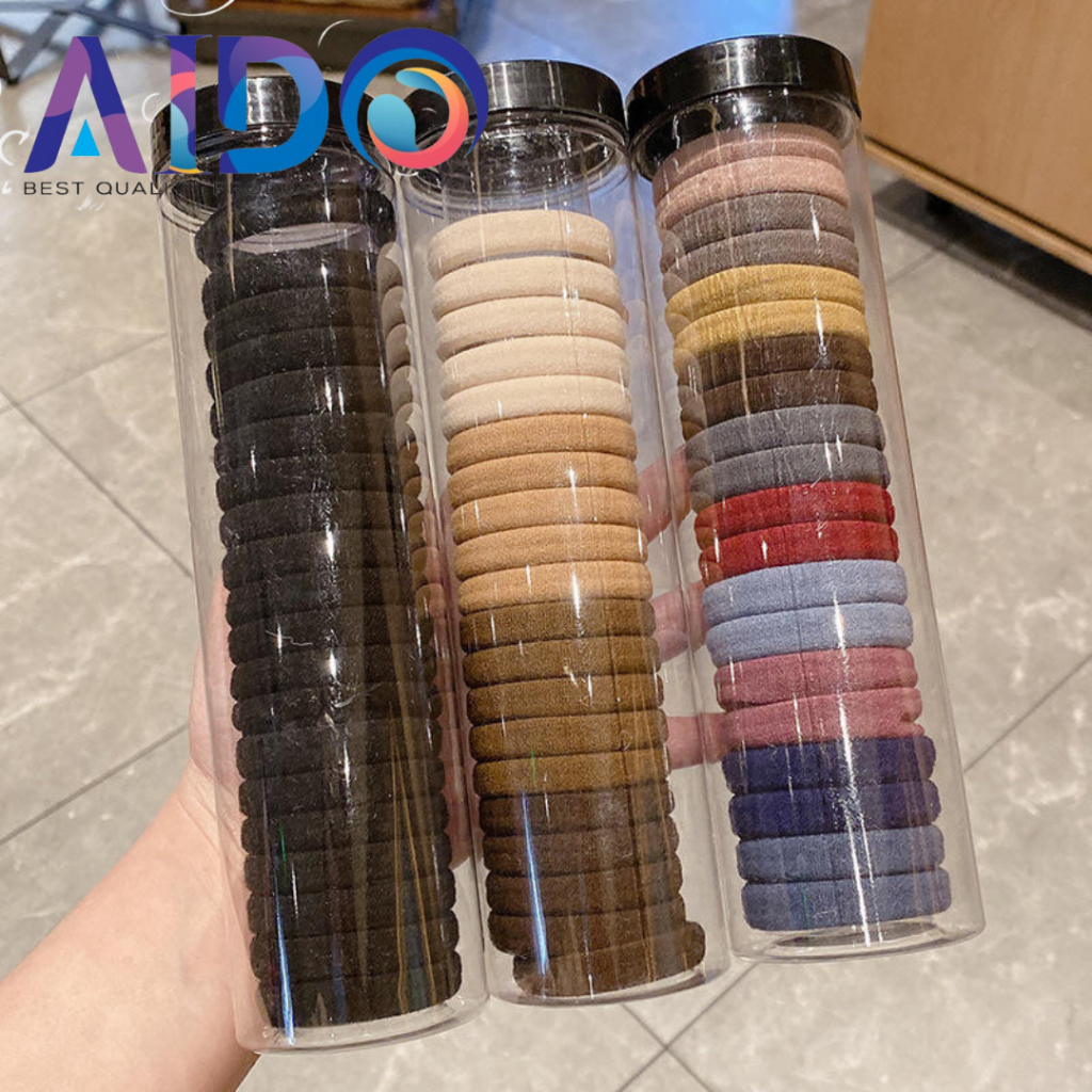 Jual Ikat Rambut Donat Besar Isi 20 Free Tabung Karet Rambut Polos ...