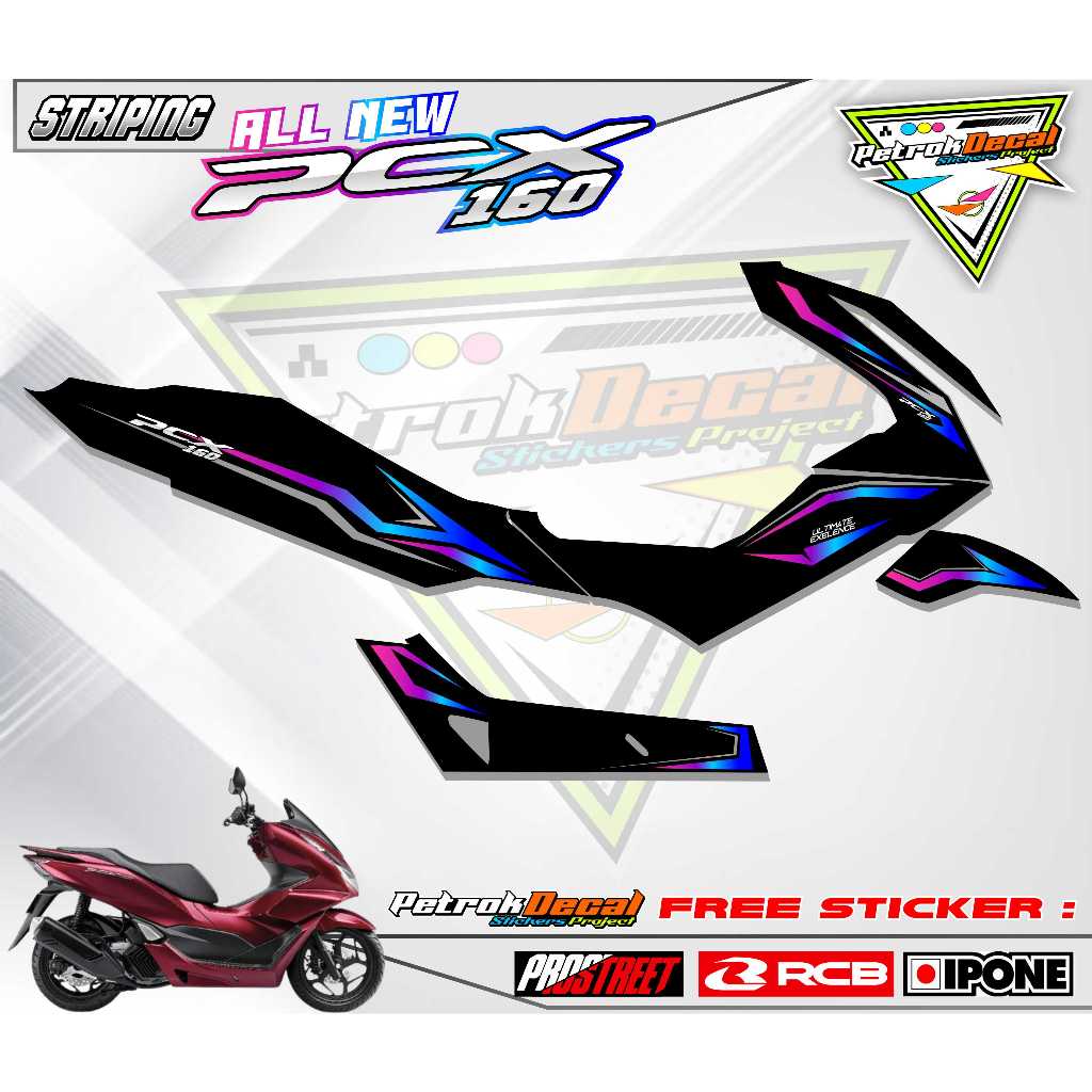 Jual STRIPING VARIASI HONDA ALL NEW PCX 160 / STICKER LIST MOTOR HONDA ...