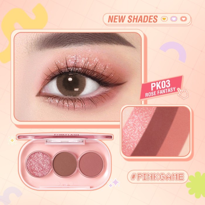 Jual Pinkflash 3 Pan Eyeshadow / 3 Shades Eyeshadow Palette Giltter ...