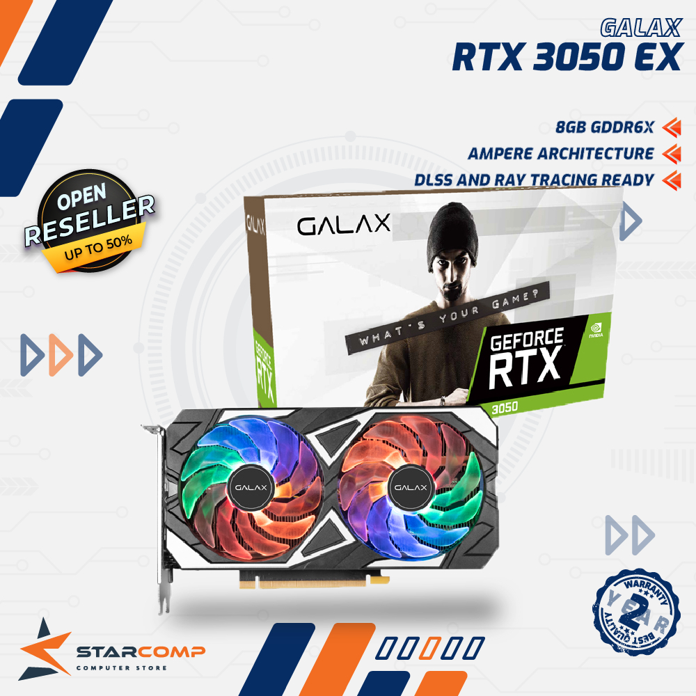 Jual GALAX Geforce RTX 3050 EX 1-Click OC 8GB GDDR6 VGA RTX3050 ...