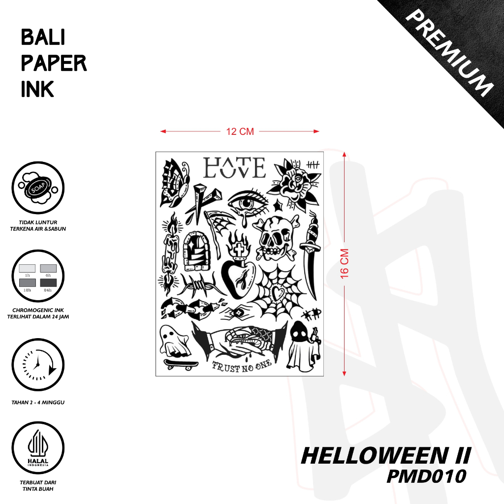 Jual PMD010 Helloween II Fruit Ink Temporary - Tato Temporer Semi ...