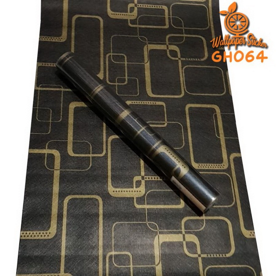 Jual Wallpaper Dinding Sticker premium Motif Hitam kotak emas/modern ...