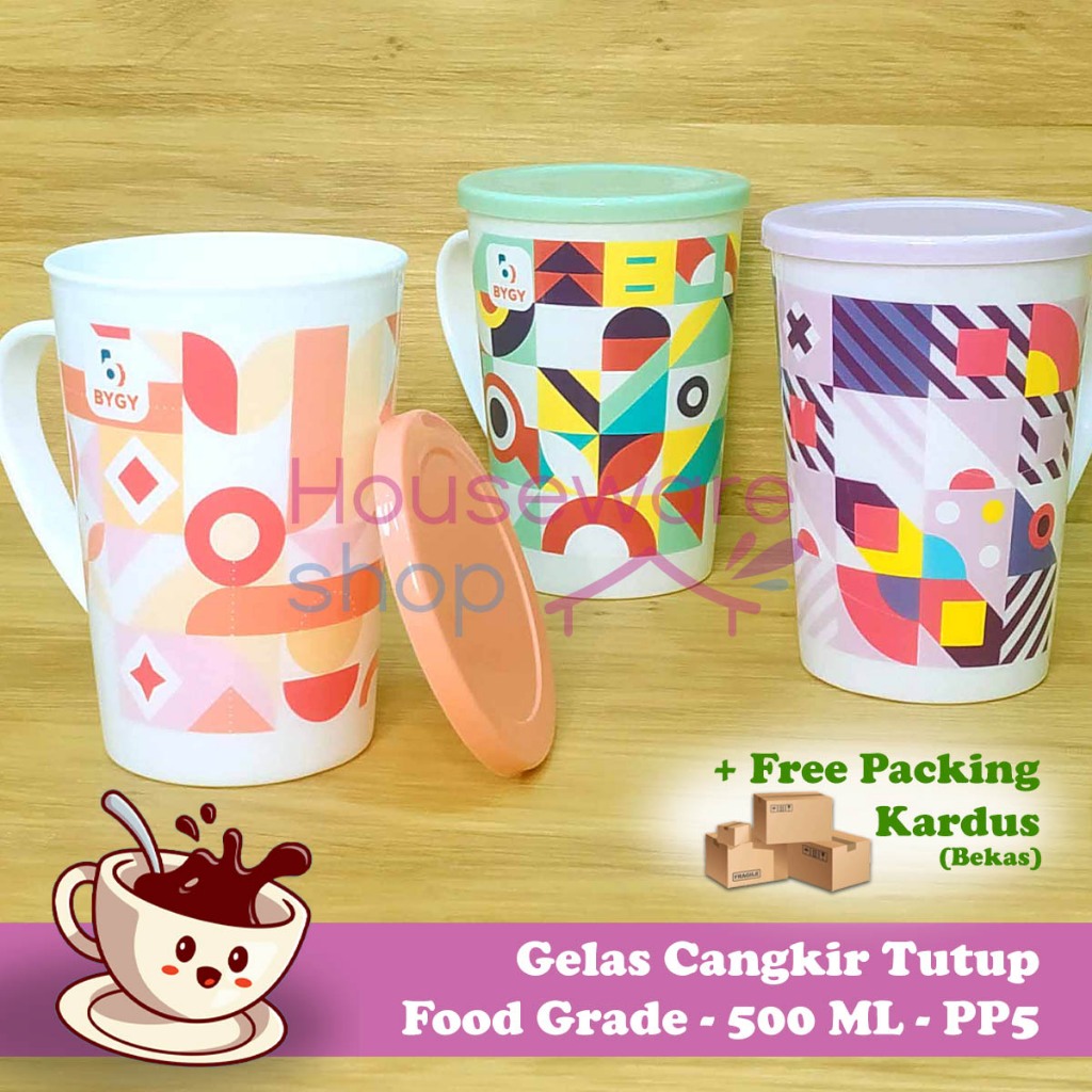 Jual Cangkir Tutup / Mug Tutup / Gelas Plastik Tutup Pescara 500 ml ...