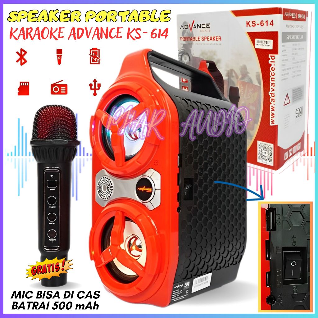 Jual Advance KS614 Speaker Bluetooth Portable Ukuran 6,5 Inch Extra ...