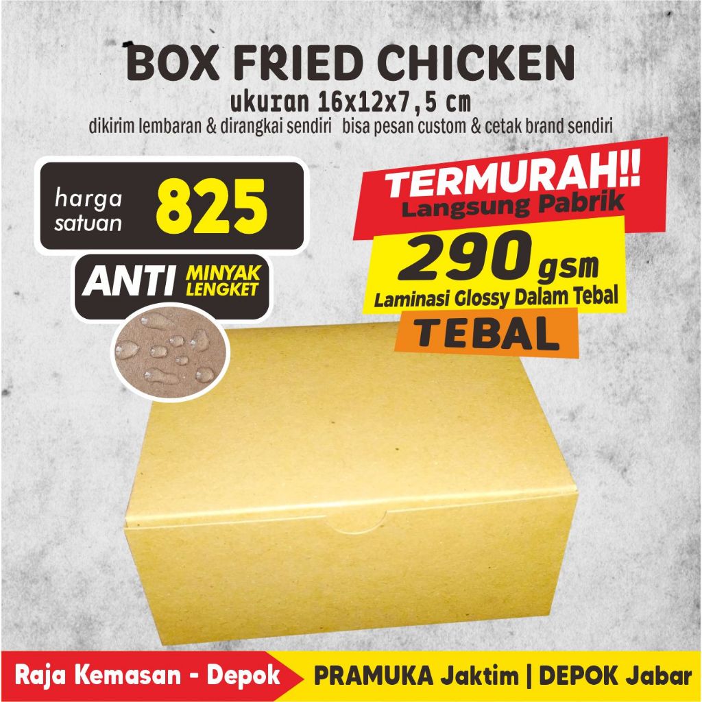 Jual Box Snack 16x12x7,5 cm Kraft Polos Laminasi | Shopee Indonesia