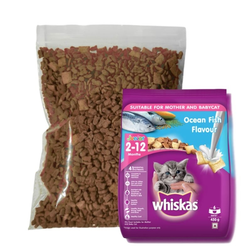Jual Whiskas Dry Junior Ocean Fish Flavour Repack 450 gr - 1.1 kg ...
