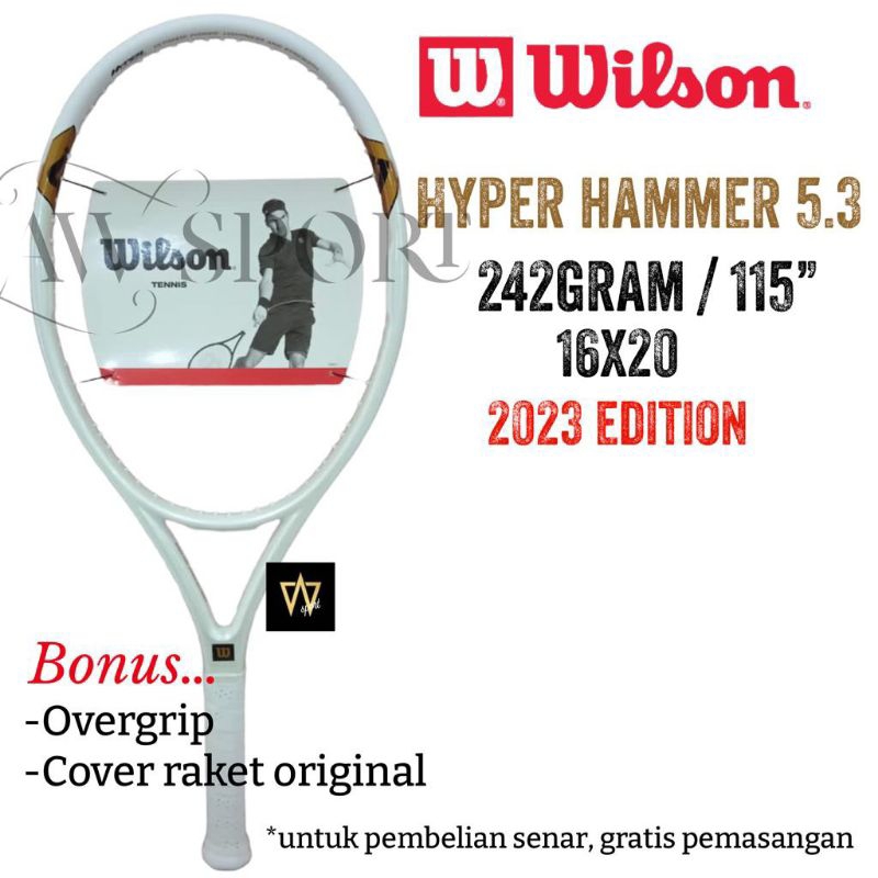 Jual Raket Tenis Wilson HYPER HAMMER 5.3 White 2023 Edition Berat ...