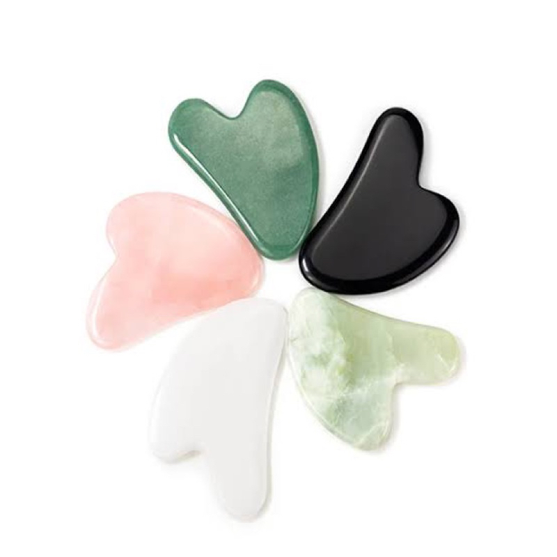 Jual GUA SHA GREEN JADE Jade Roller Anti Kerut Roller Pemijat Wajah ...