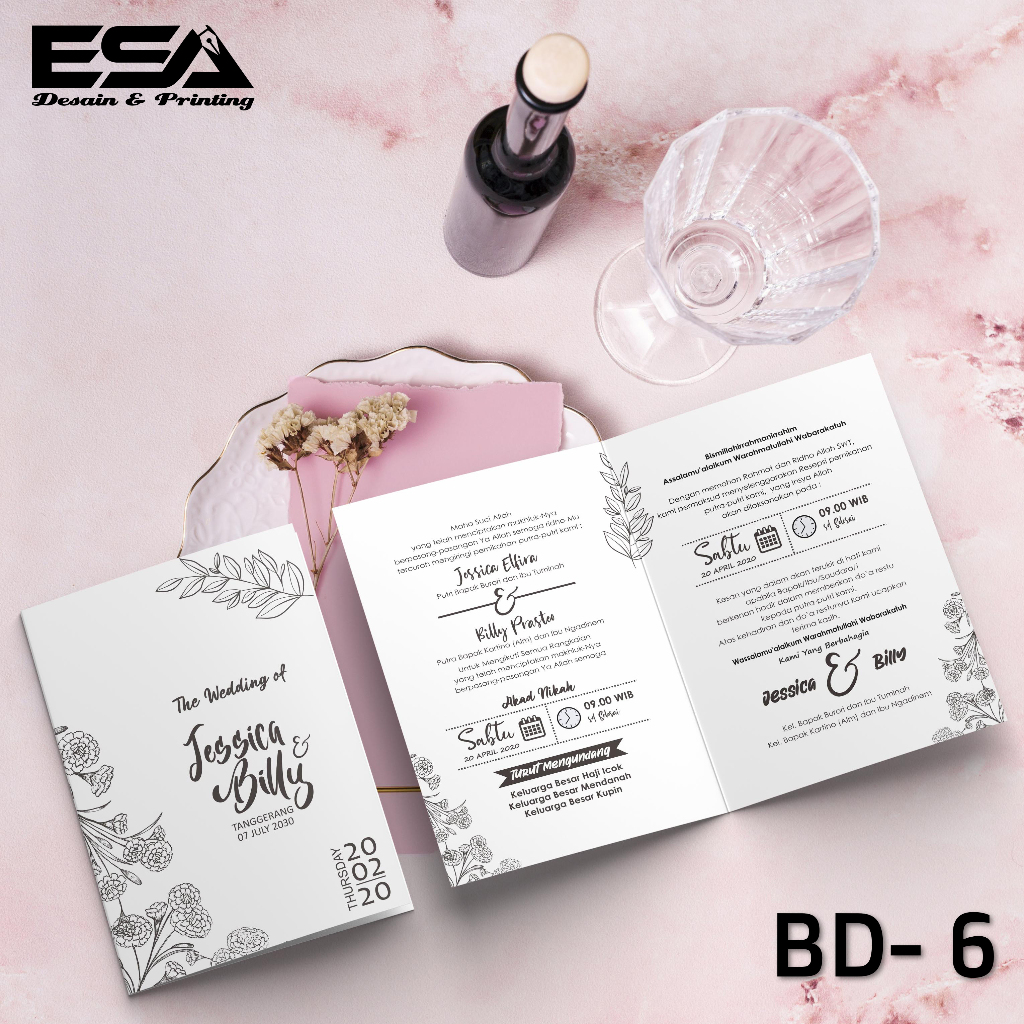 Jual UNDANGAN PERNIKAHAN VINTAGE FLORAL FULL COLOUR UNDANGAN NIKAH ...