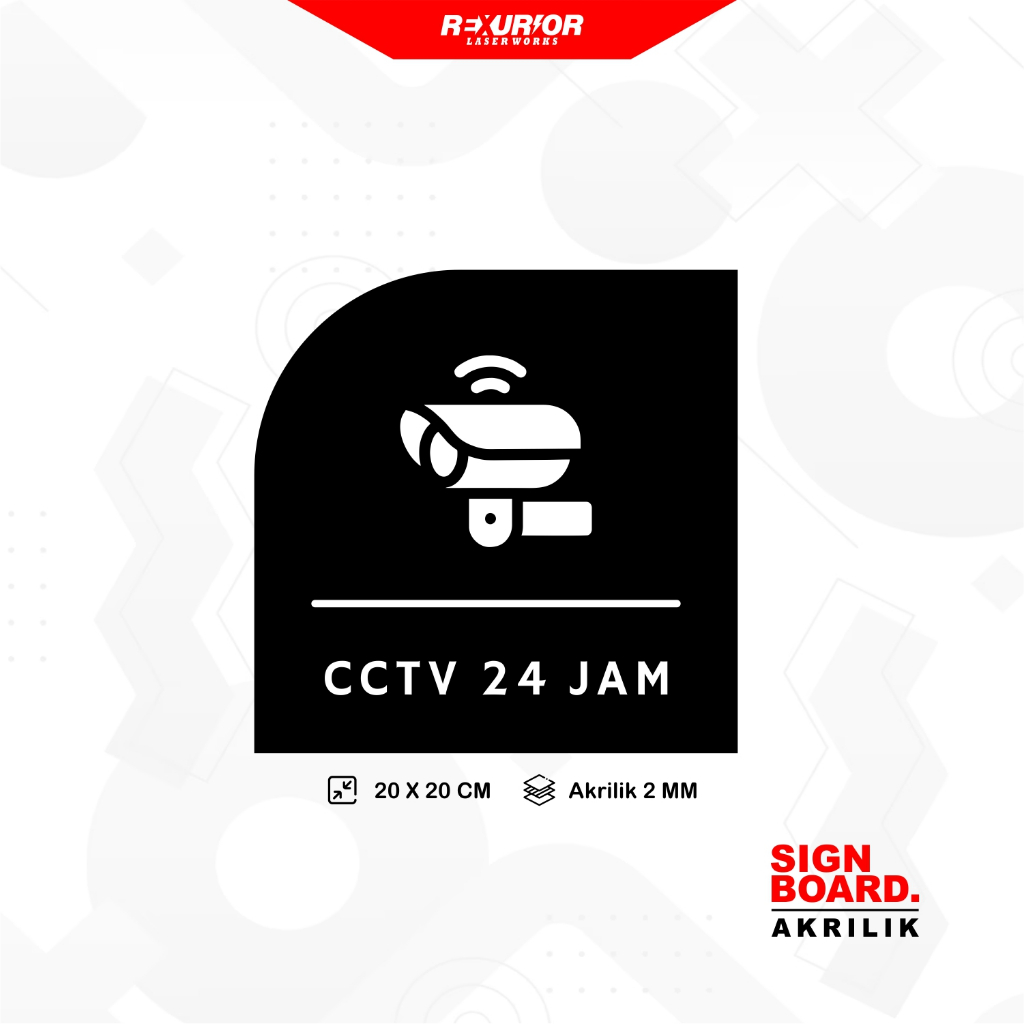 Jual Sign Akrilik Papan Tanda CCTV 24 JAM Ukuran 20x20cm | Shopee Indonesia