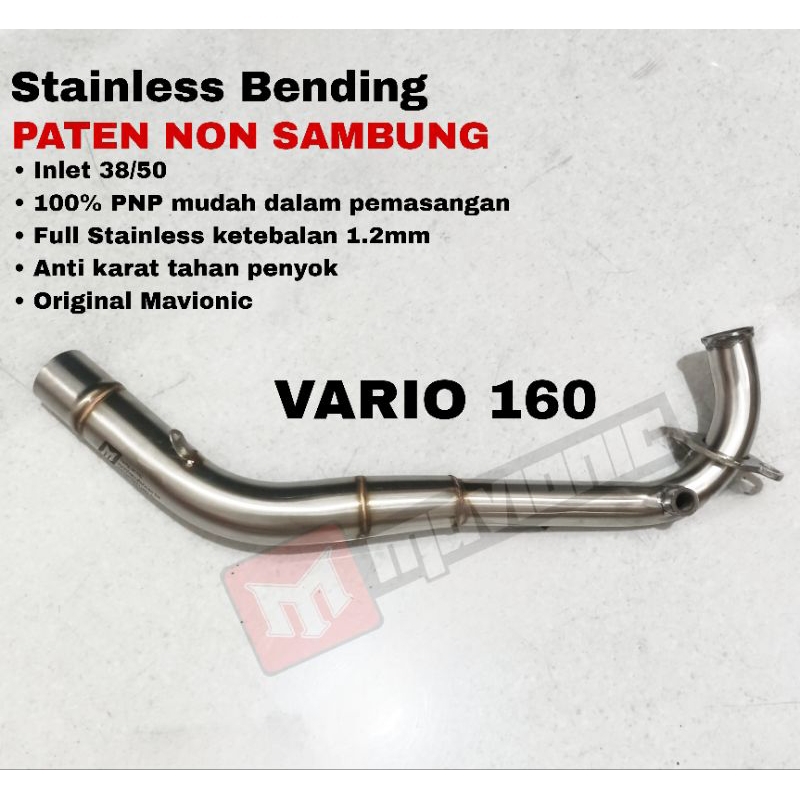 Jual Header/Leher knalpot Vario160 bending paten stainless original ...