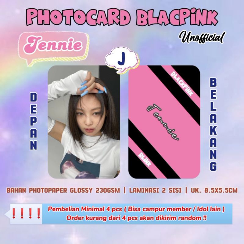 Jual Photocard BLACKPINK - JENNIE / Photocard Unofficial / Photocard JENNIE BLACKPINK / PC ...