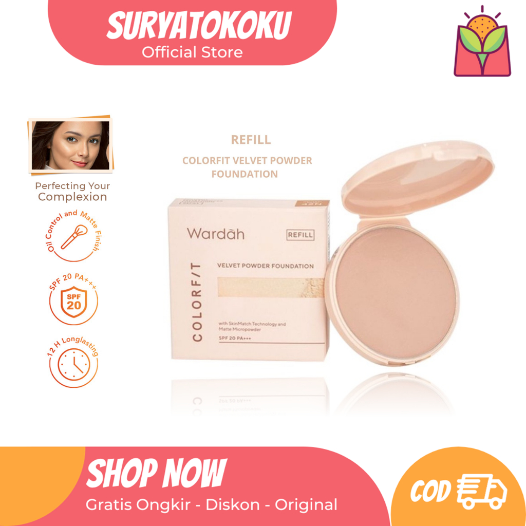 Jual Wardah Colorfit Velvet Powder Foundation Refill - Bedak Padat ...