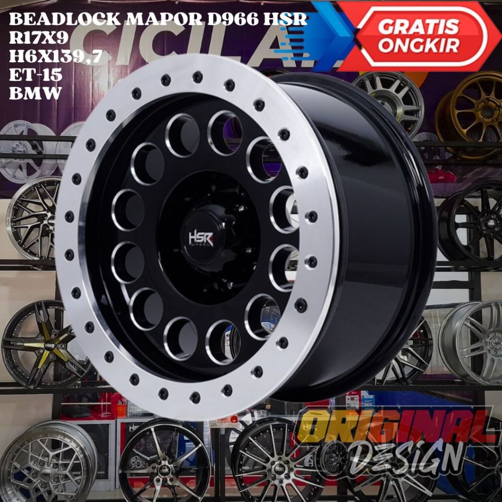 Jual Velg Mobil Ring 17 HSR BEADLOCK MAPOR R17 LEBAR 9 BAUT 6 ET-15 BMW ...