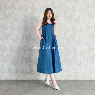 Jual Premium Napoly Sleeveless Dress TH 622 / 757 COTTON Gaun Panjang ...