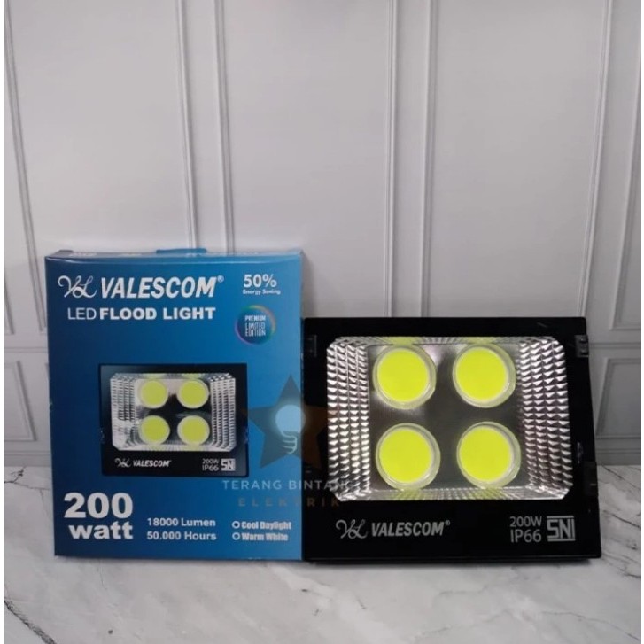 Jual Lampu Sorot AC 200Watt Tembak IP66 Valescom LED Flood Light Cool Putih | Shopee Indonesia