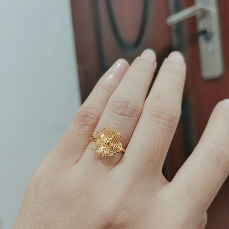 Jual cincin bunga Kendari cantik manis mas asli 8k | Shopee Indonesia