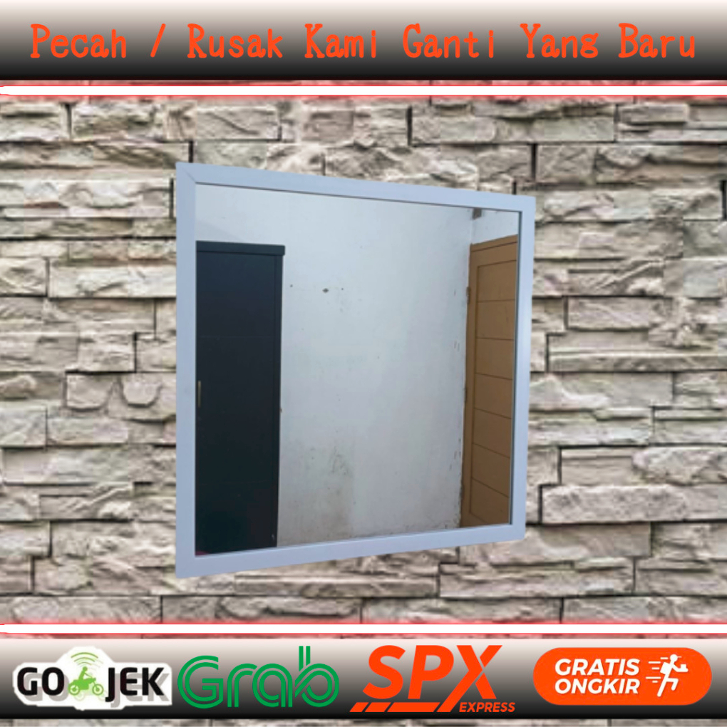 Jual Kaca Cermin Dinding / Kaca Cermin Gantung Ukruan 65 x 65 Cm Full ...