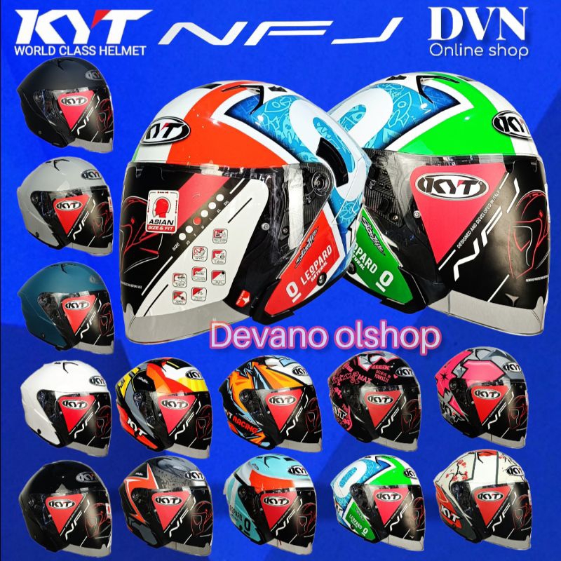 Jual HELM KYT NFJ POLOS MOTIF ORIGINAL | Shopee Indonesia