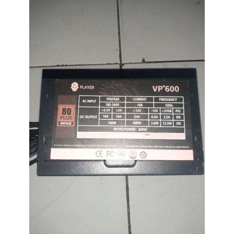 Jual PSU Player VP+600 600w Power Supply 600 watt | Shopee Indonesia