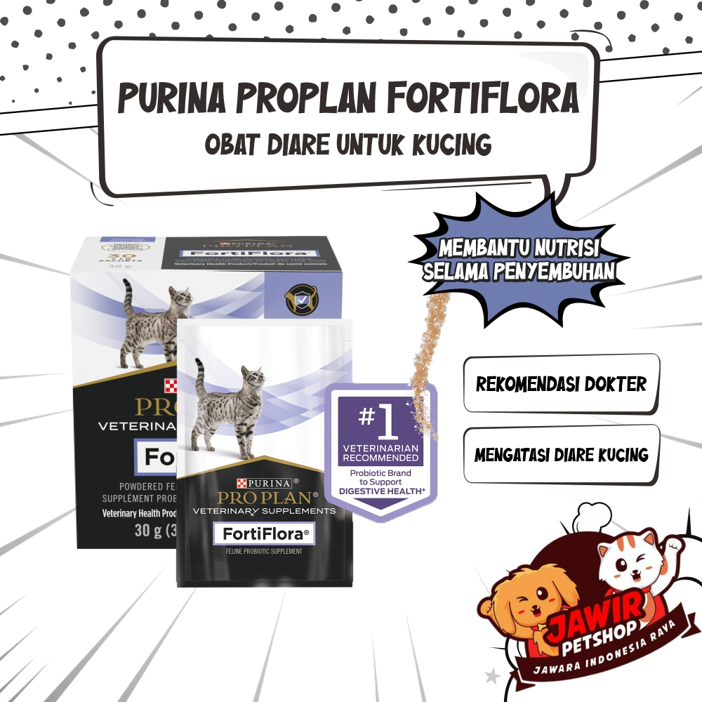 Jual Purina FORTIFLORA proplan probiotik kucing obat anti diare mencret ...