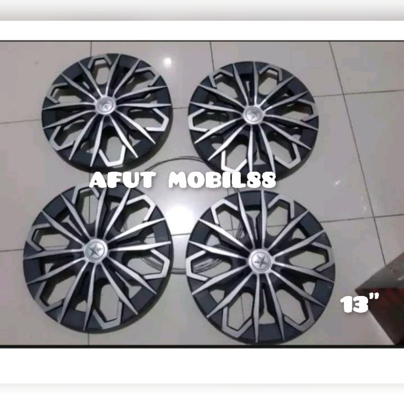 Jual Wheeldop Velg Pelg Mobil Ring 13" Universal Tipe Bintang Silver ...