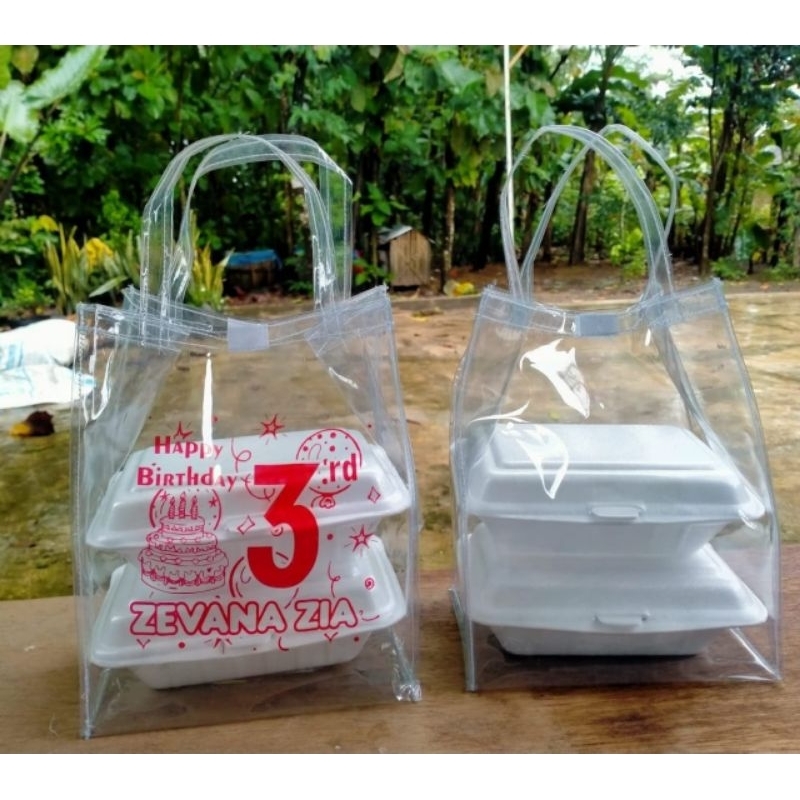 Jual Tas Mika Transparan polos / Tas sovenir buat Balenan, Tas Hajatan ...