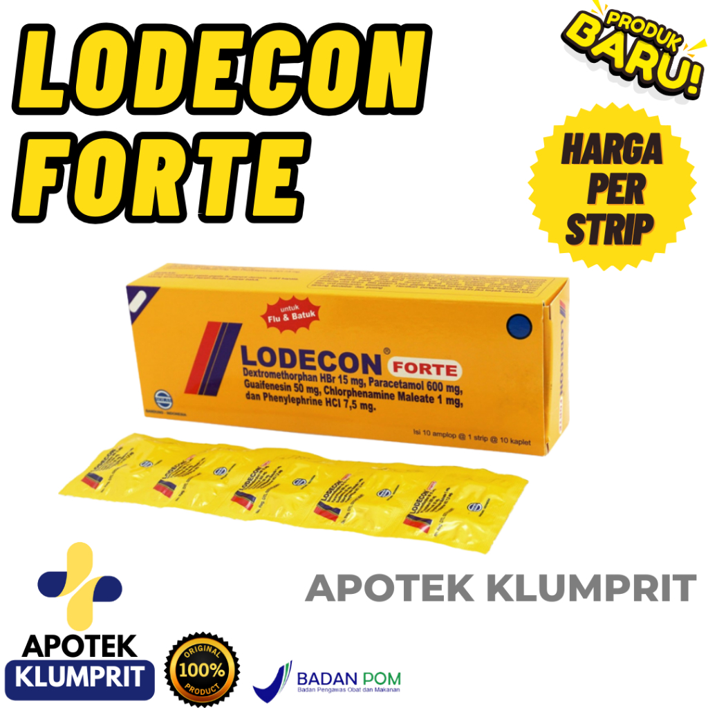 Jual LODECON FORTE / TABLET / PER STRIP / 10 TABLET / BATUK / DEMAM ...