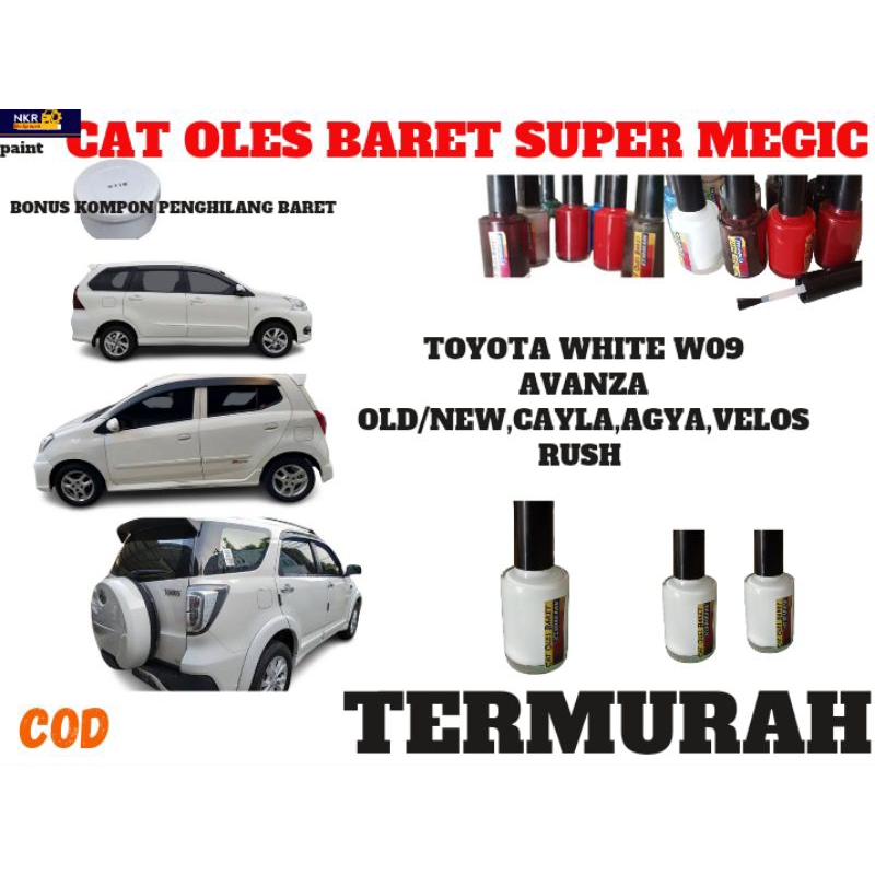 Jual CAT OLES BARET TOYOTA PUTIH AVANZA ,RUSH,AGYA,CAYLA , WHITE W09 ...