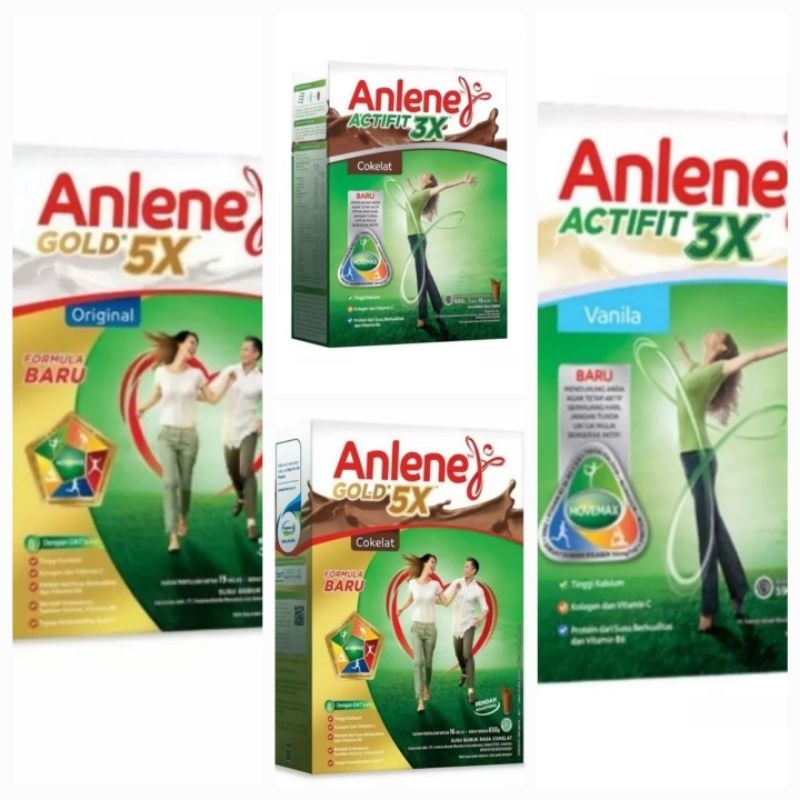 Jual Susu Anlene Gold/3XActifiti/5X,Original Gold 5X,Coklat, Vanilla 3X ...