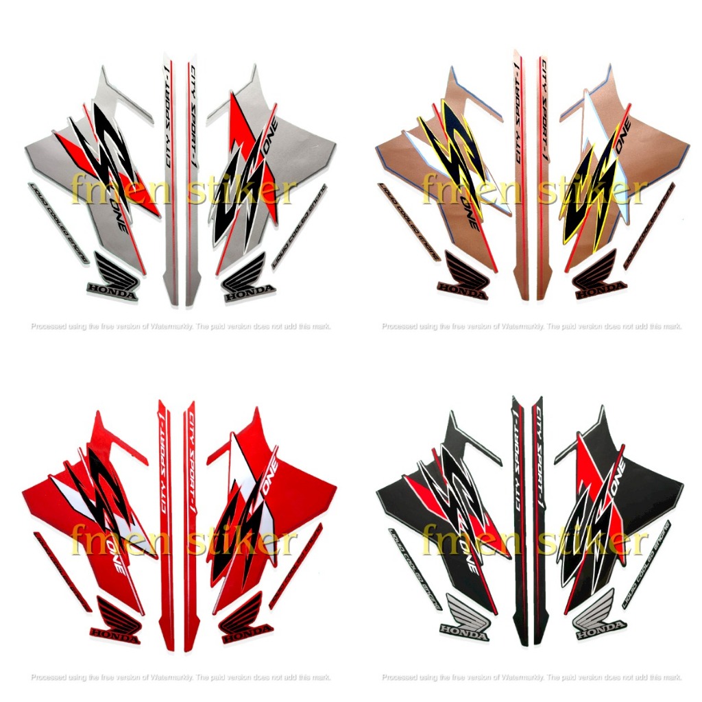 Jual STIKER STRIPING MOTOR HONDA CS 1 CS ONE SEPASANG STANDAR FULL SET ...