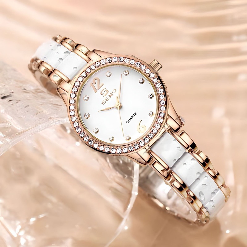 Jual SENO Jam Tangan Wanita Bahan Tali Ceramic Jam Kuarsa Luxury Mewah ...
