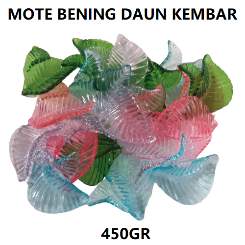 Jual MOTE MANIK DAUN KEMBAR BENING / MANIK AKRILIK DAUN / MOTE AKRILIK ...